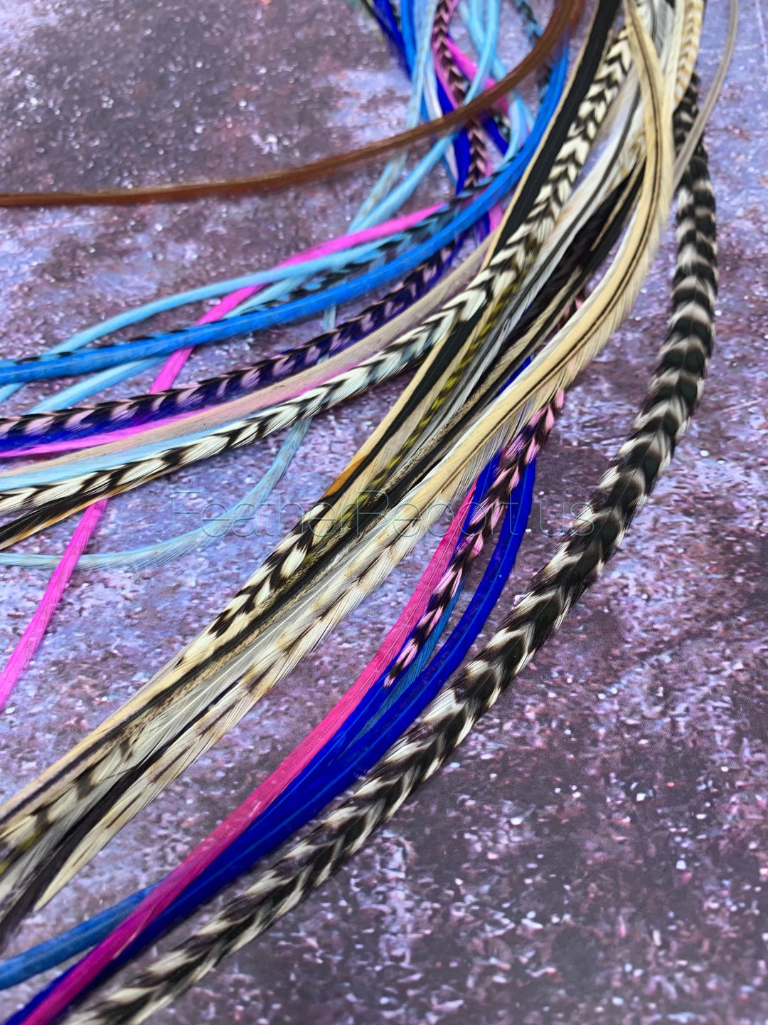 Extra Long Mixed Hair Feather Extensions 14to17inch Rooster Feather ...