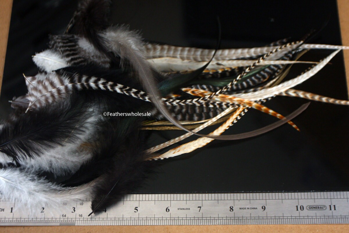 Long Fluffy Natural Feathers for Hair and Crafts Full Rooster | Etsy