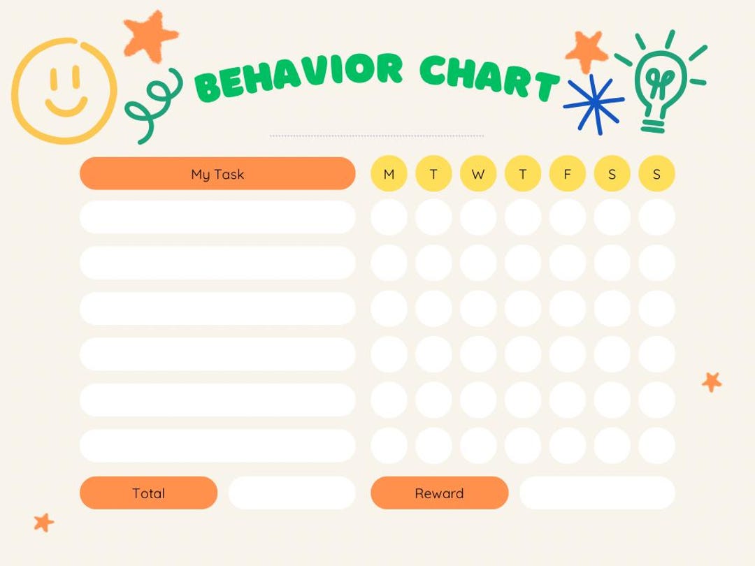 Cute Printable Behavior Chart - Etsy