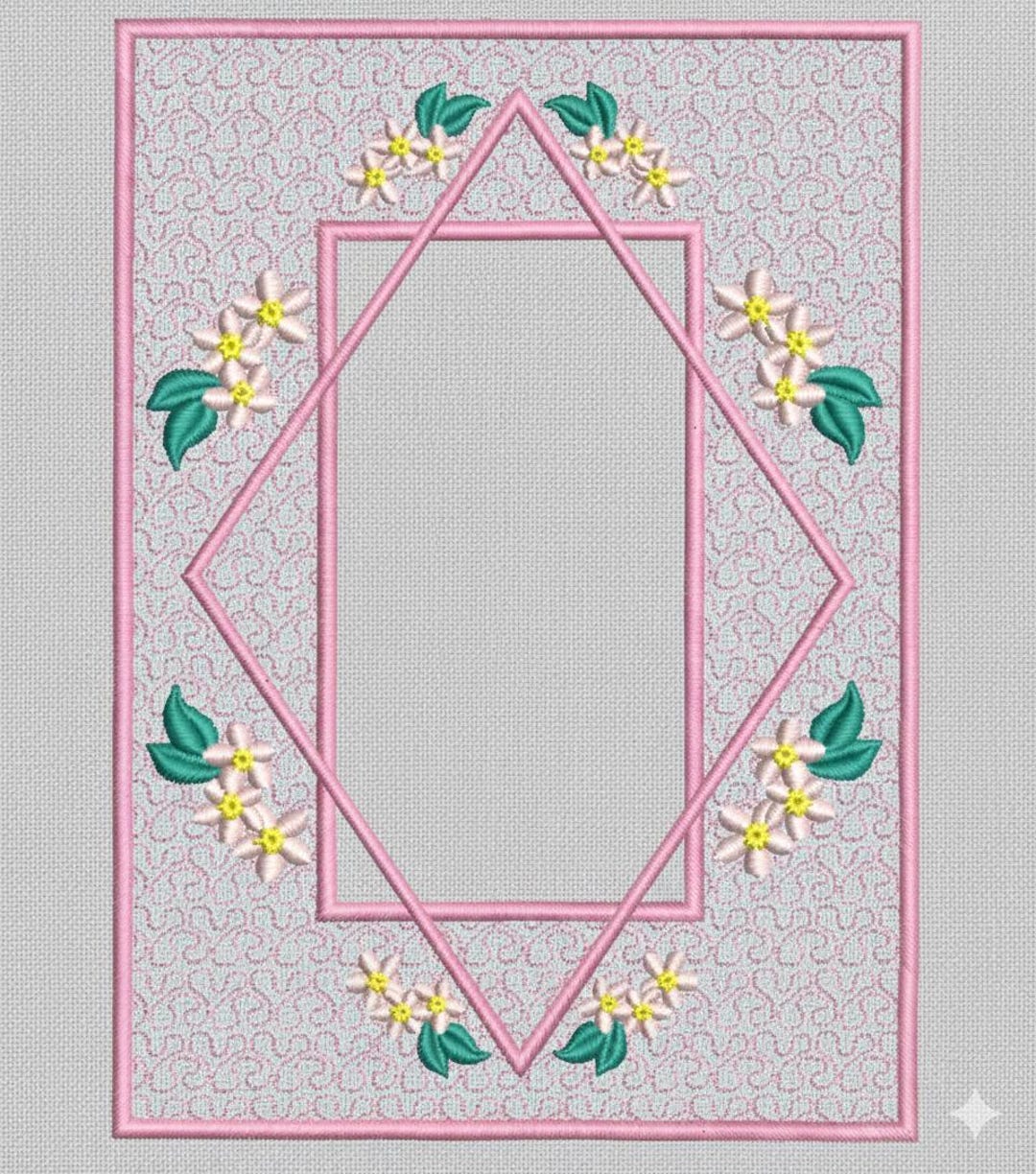 Diamond Floral Frame Embroidery Design - "pink Geometric Monogram ...