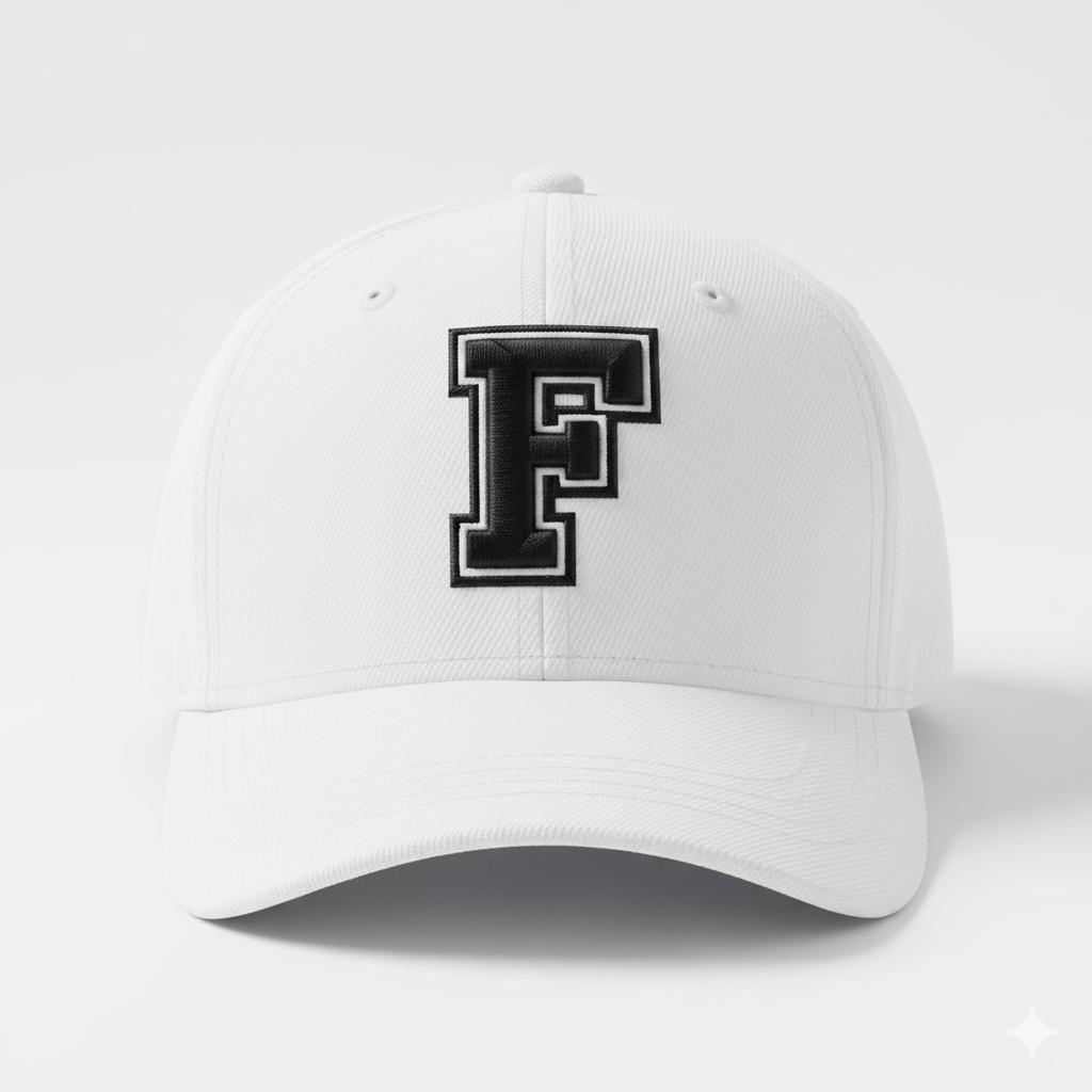 College Letter F Embroidery Design – Bold Applique Patch Style – Black ...