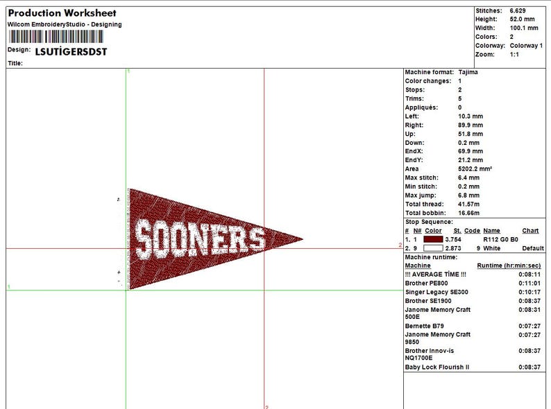 Sooners Flag Embroidery Machine File, Digital Embroidery, Gift for Her ...