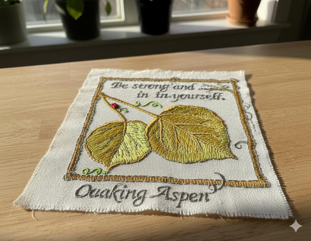 Quaking Aspen Embroidery Design – Botanical Frame, 4x4 (digital File ...