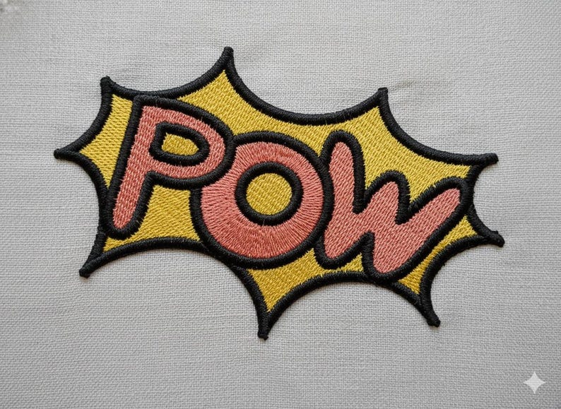 POW Comic Book Embroidery Design – Retro Pop Art Applique (digital ...
