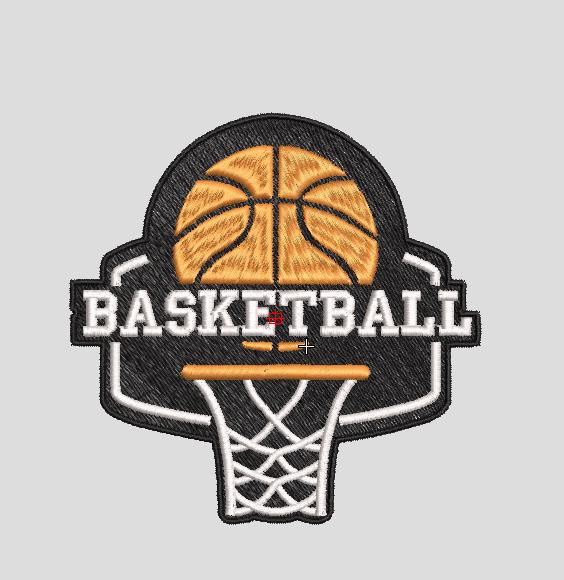 Basketball Patch Embroidery Design – Sport Hoop Ball Logo – 75x75 ...