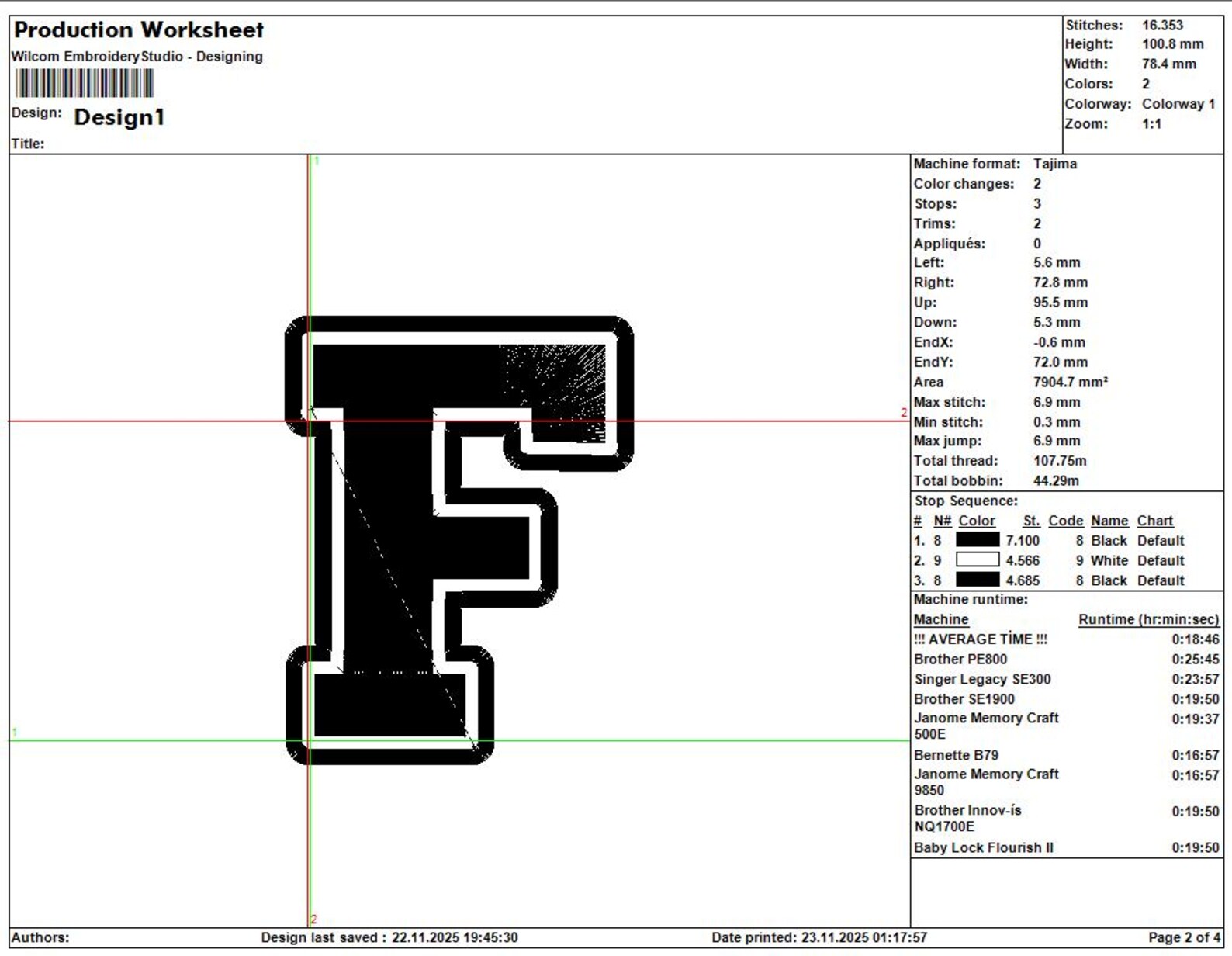 College Letter F Embroidery Design – Bold Applique Patch Style – Black ...