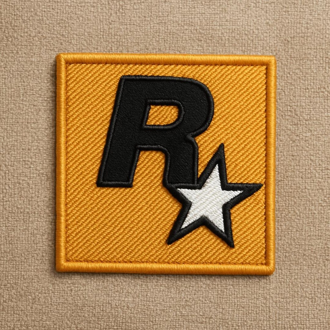 R and Star Logo Embroidery Design – Digital Rock Gaming Patch File ...