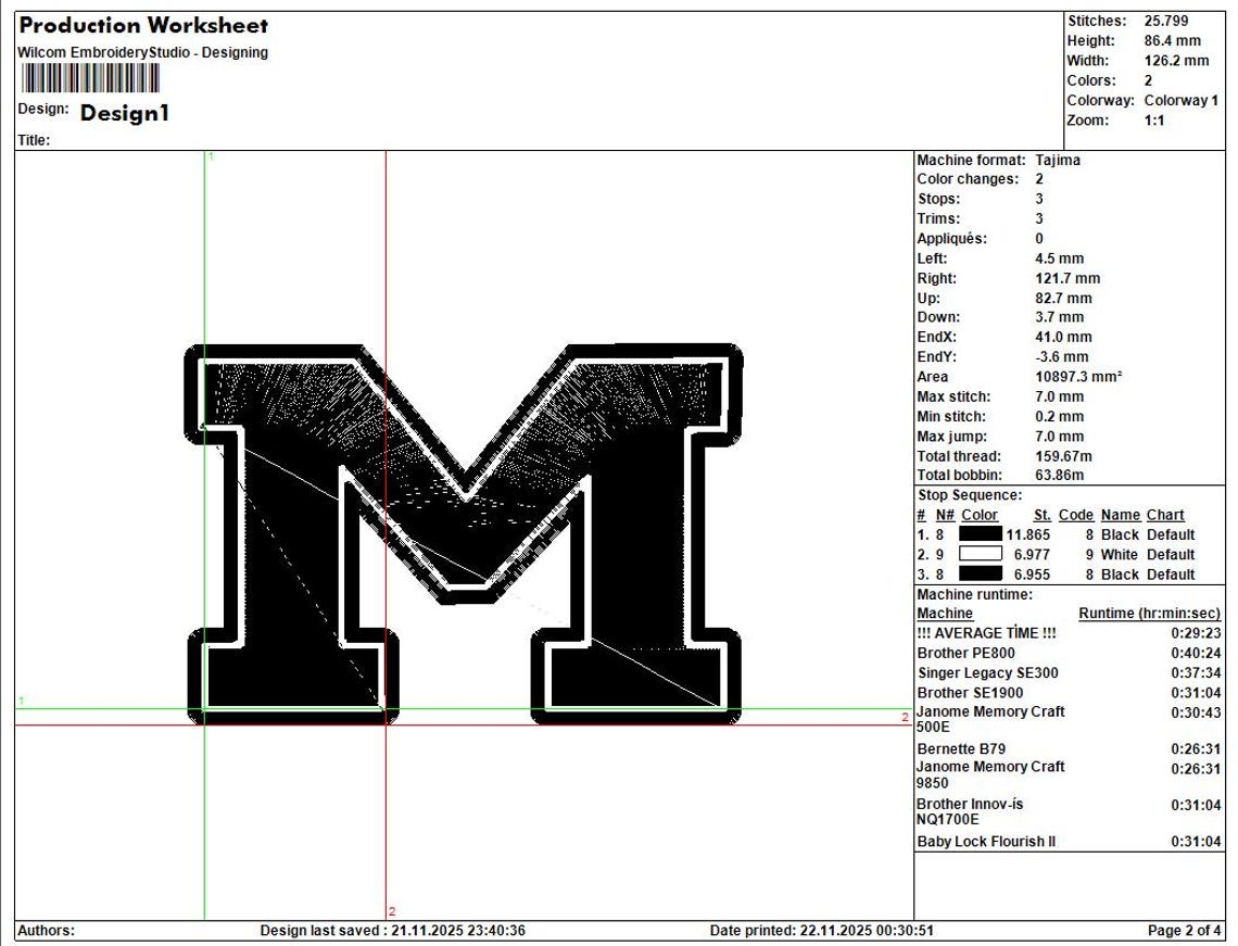 College Letter M Embroidery Design – Bold Applique Patch Style – Black ...