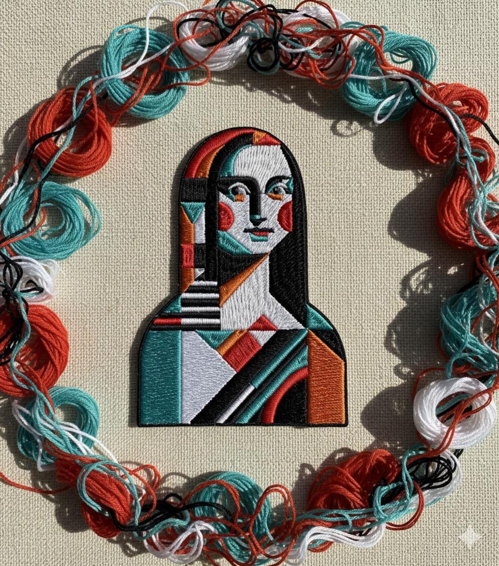 Mona Lisa Embroidery Design – 5 Sizes, 5 Formats | Instant Digital ...