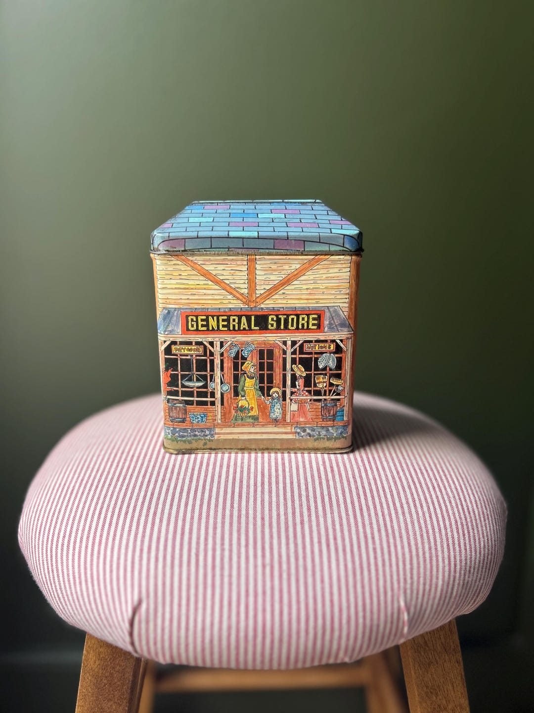 Vintage General Store Tin | 1980s Country Shop House Canister ...