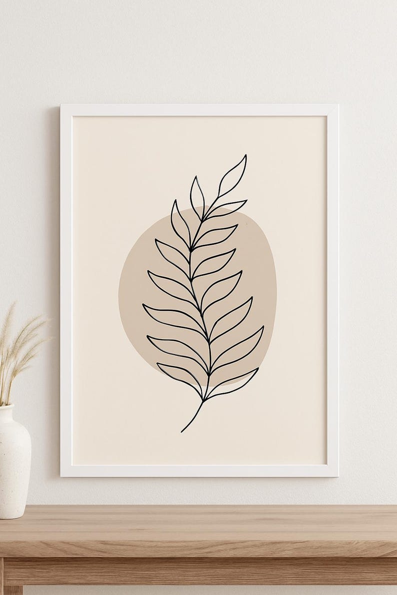 Minimalist Botanical Wall Art Set | Calm Line Art Prints | Eucalyptus ...