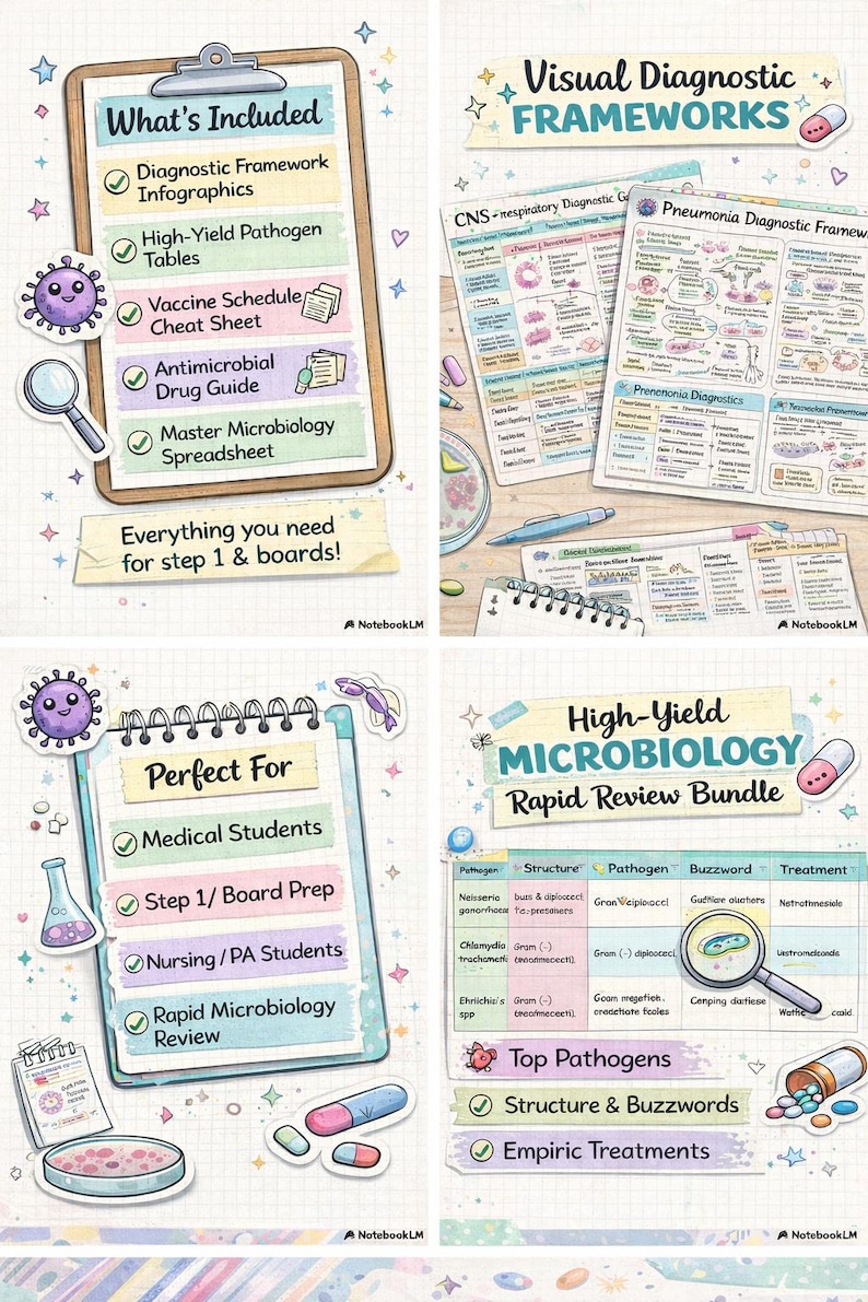 USMLE Step 1 Microbiology Study Guide Bundle | High-yield Pathogens ...