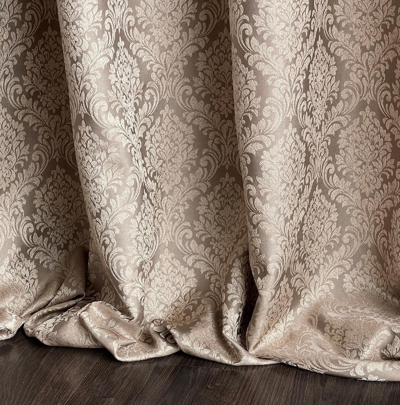 Luxury Victorian Damask Curtain Panel: Living Room Floral Drapes ...