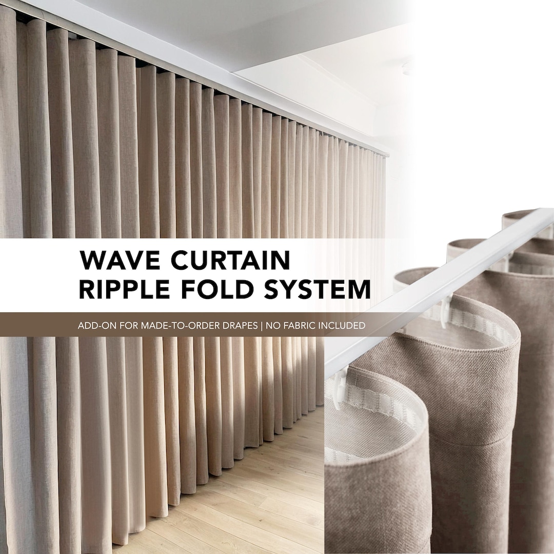 Wave Curtain Ripple Fold System: Spaced Gliders, Tape & Hooks (no ...