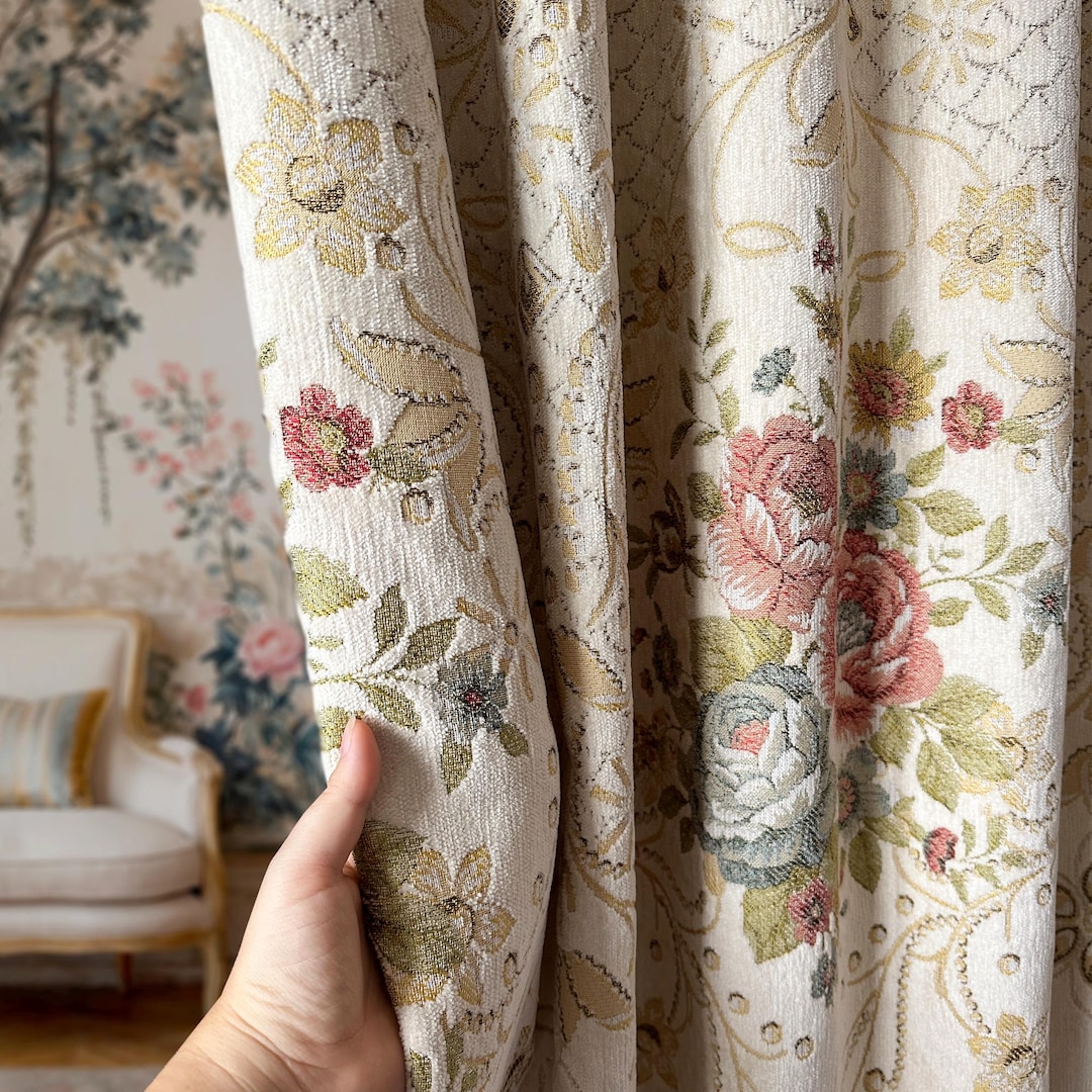 Luxury Vintage French Country Curtains, Custom Tapestry Blackout Drapes ...