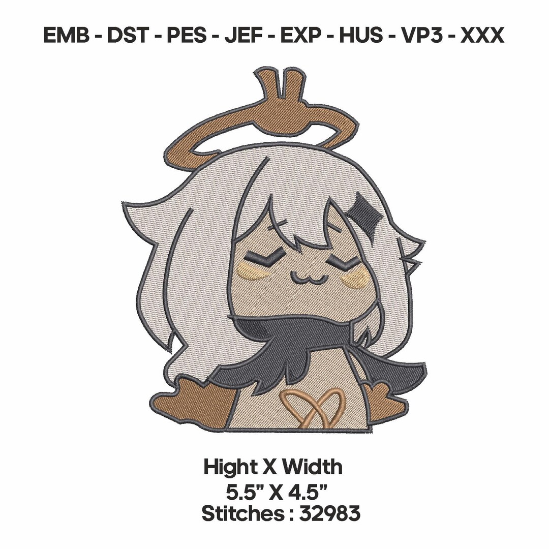 Anime Chibi Embroidery Design | Kawaii Manga Character | Machine ...