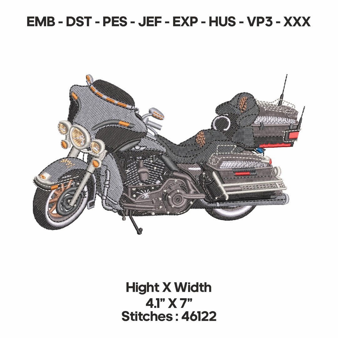 Motorcycle Embroidery Design, Sports Bike Patch, Racing Bike Embroidery ...