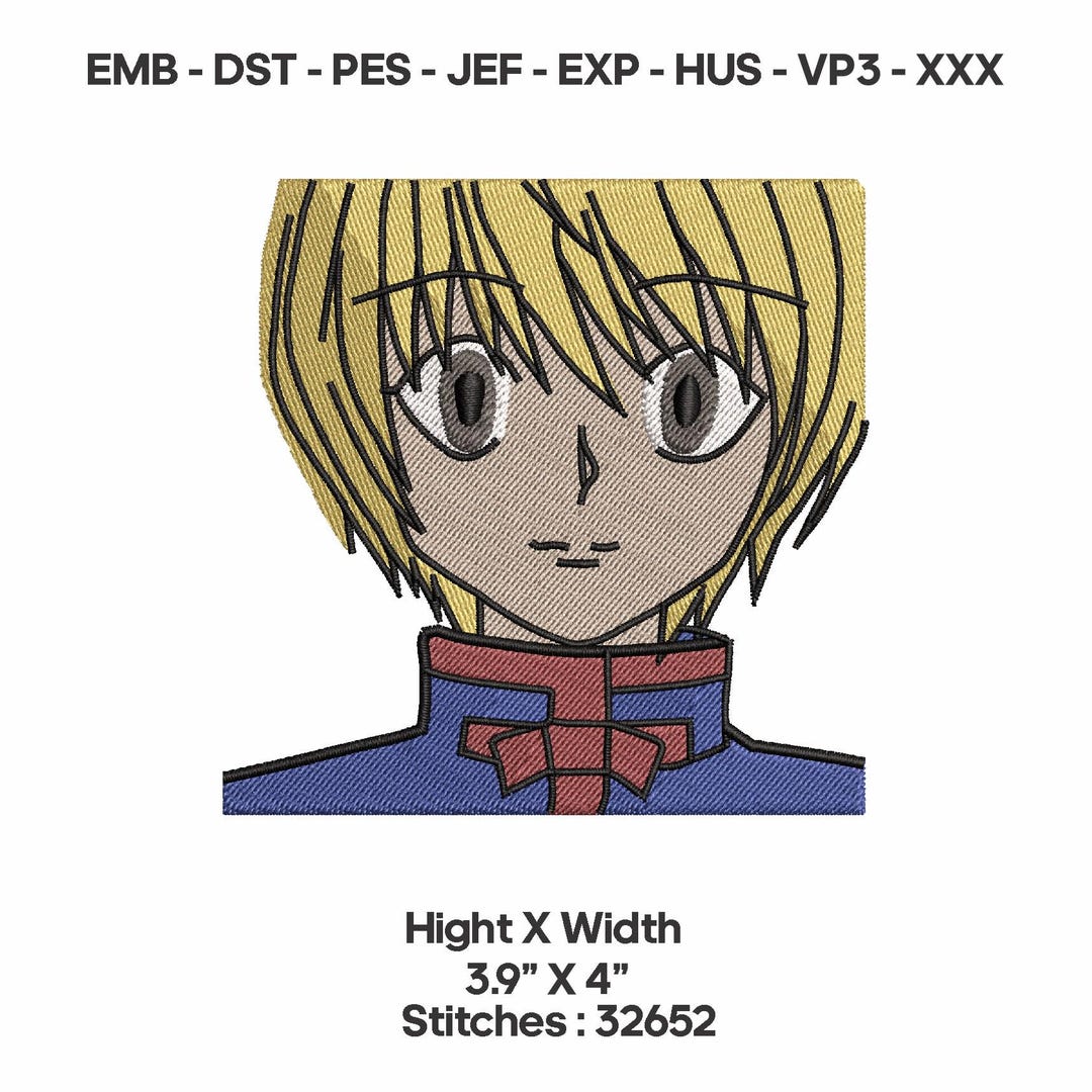 Anime Embroidery Design Digital Download – Kawaii Girl, PES, DST, EXP ...