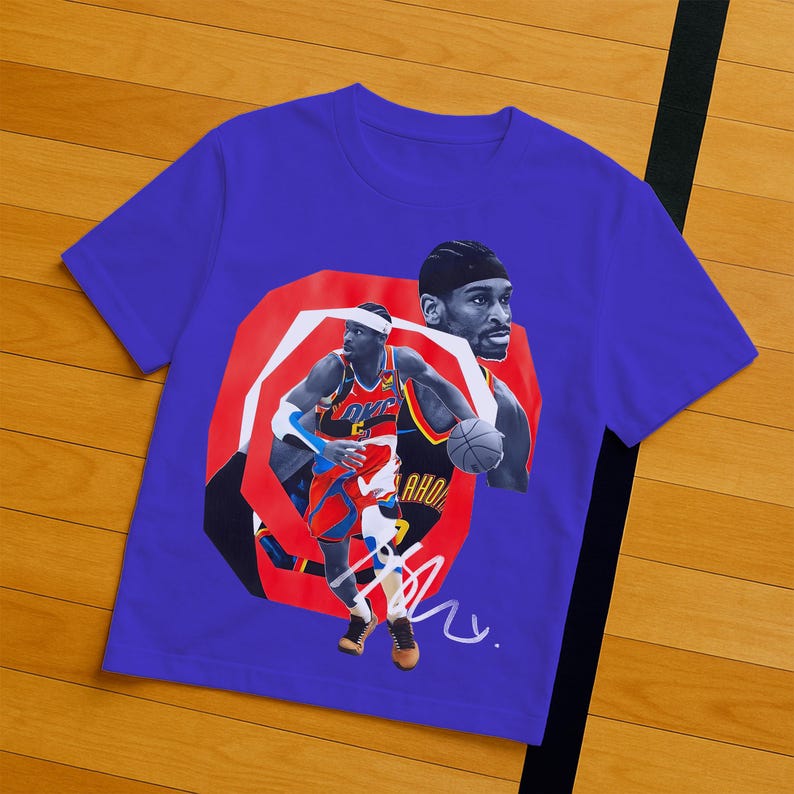 Shai Gilgeous Alexander Graphic Tee, Thunder Shirt, Basketball Shirt ...