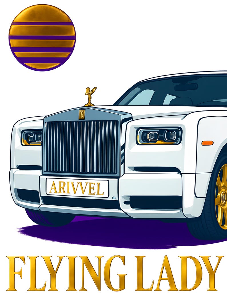 Flying Lady | Luxury Digital Poster Download | ARIVVEL White Car ...