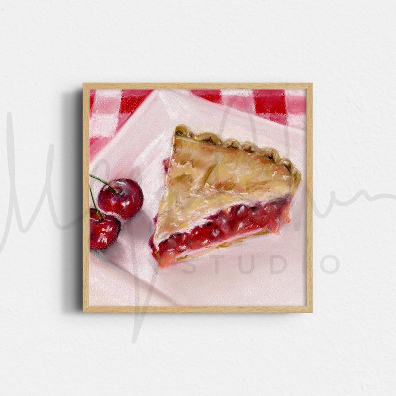 Cherry Pie Printable Wall Art – Summer Dessert Digital Download, Picnic ...