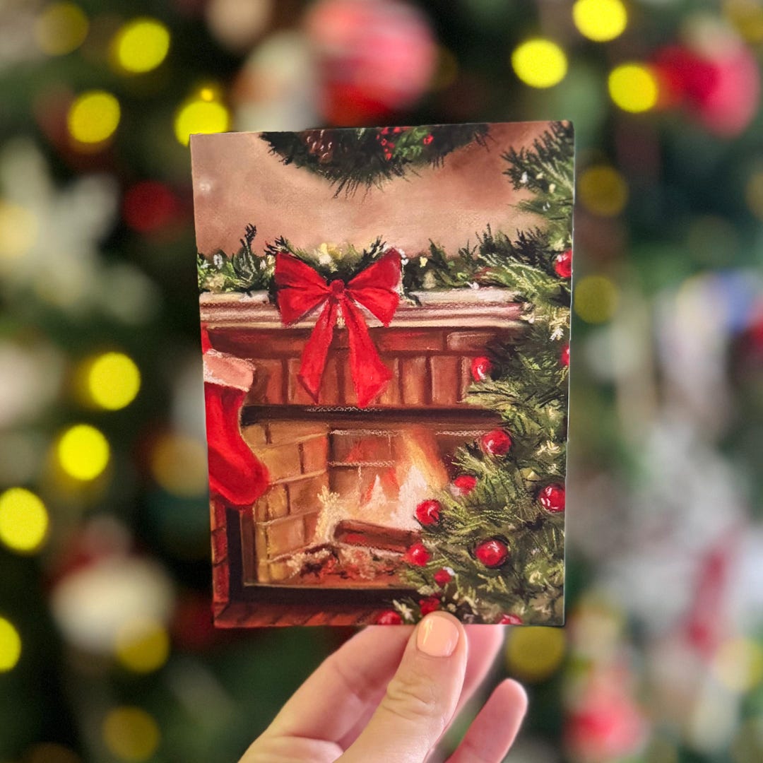 Cozy Fireplace Christmas Card – Holiday Greeting Card With Mantle ...