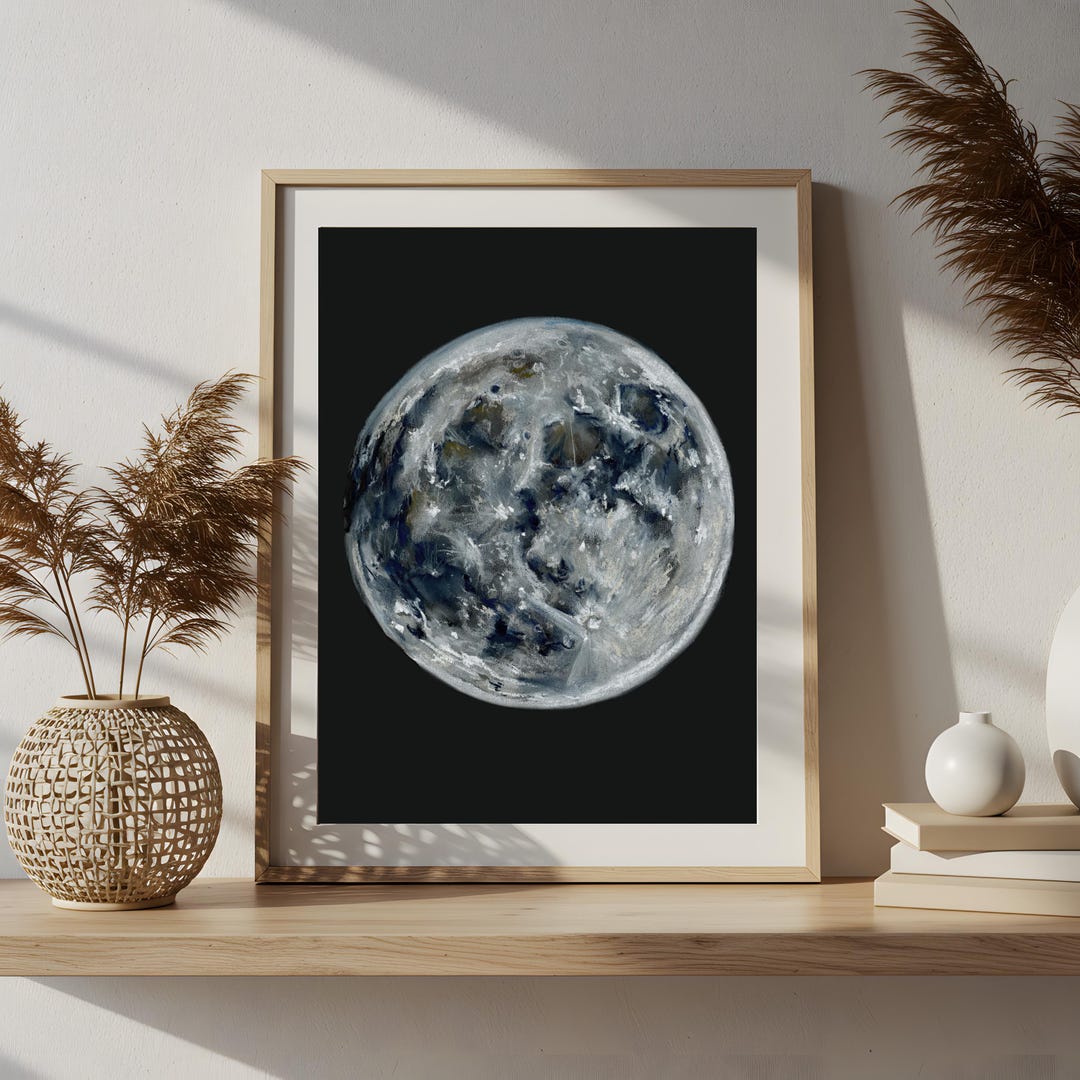 Full Moon Digital Download | Printable Lunar Phase Wall Art | 8x10 ...