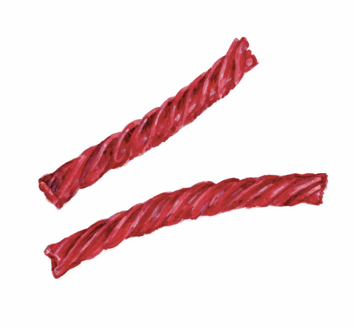 Twizzlers Candy Art Print 4x6 – Colorful Still Life Red Licorice ...
