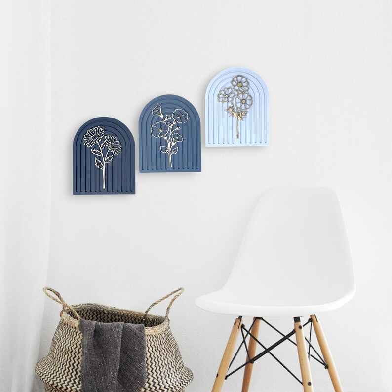 Scandinavian Gold Detailed Rainbow Wooden Table Living Room Table Wall ...