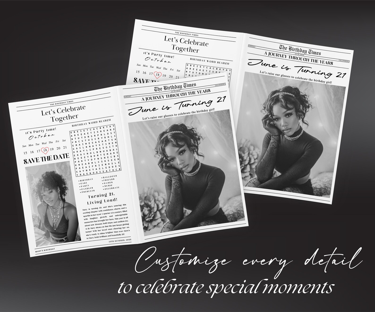 Birthday Newspaper Canva Template, Birthday Newspaper Template ...