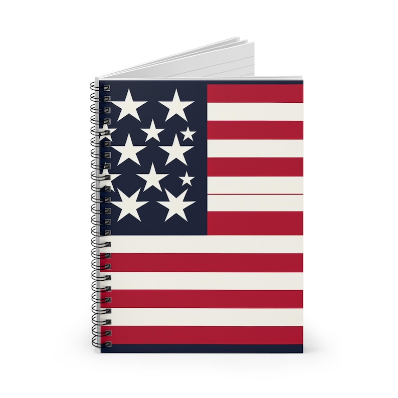 Patriotic Spiral Notebook - USA Flag Design, Journal, Back to School - Etsy