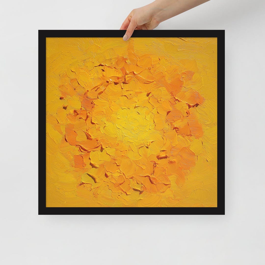 Textured Abstract Solar Plexus Chakra Framed AI Art Print Matte Paper ...