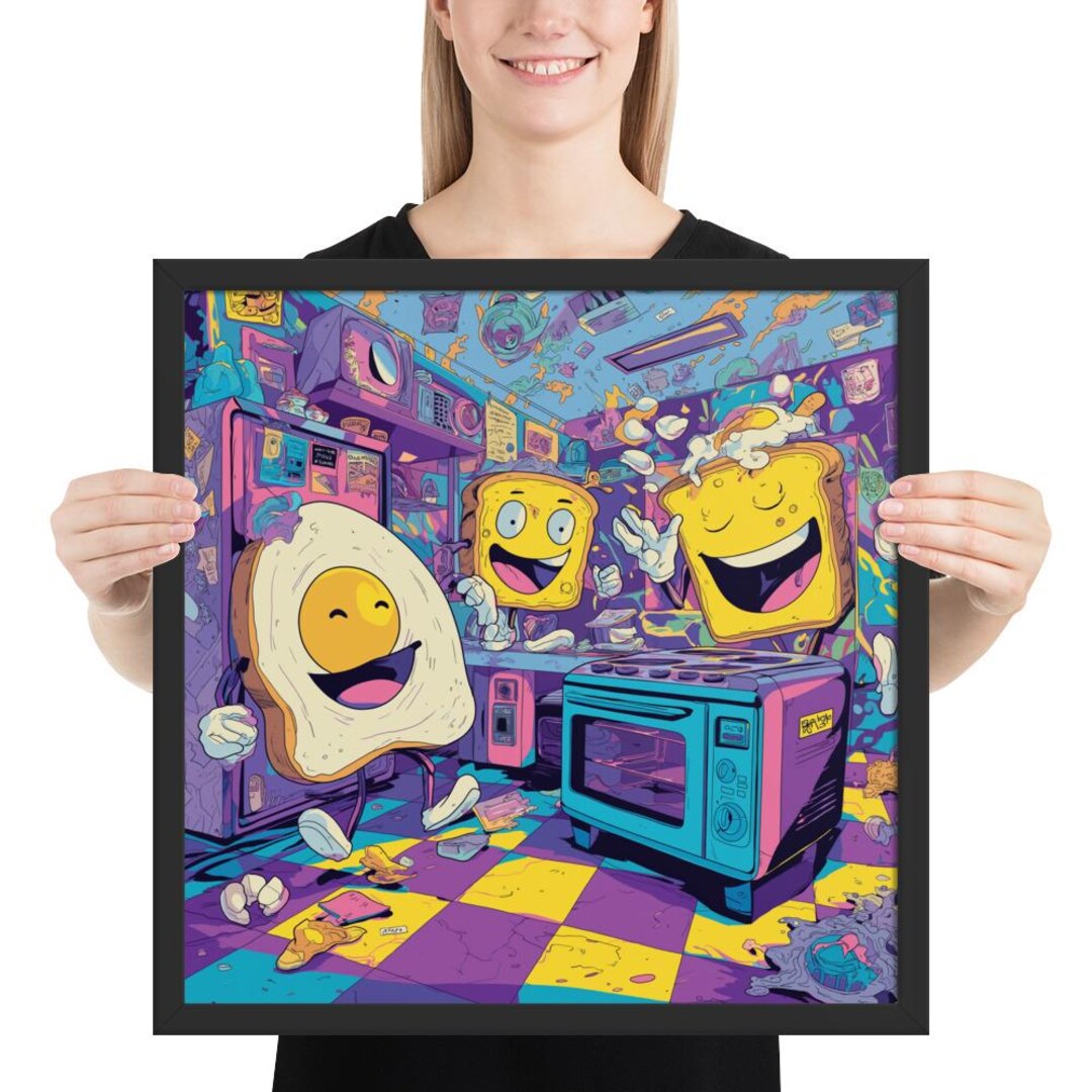 Dancing Toaster and Friends – Surreal 90s Kitchen Cartoon Art – Funky ...