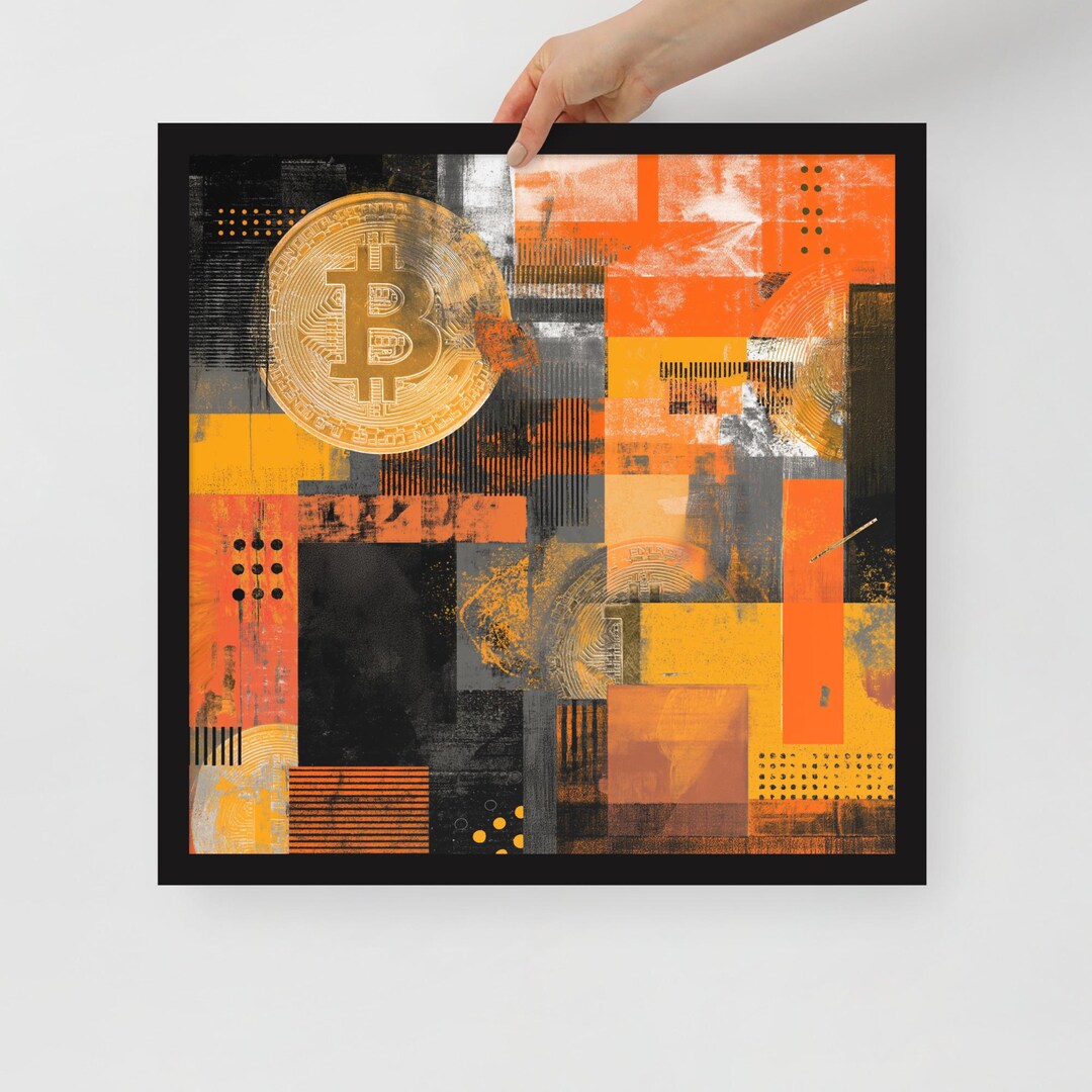 Bitcoin Pop Art Collage Framed AI Art Print Matte Paper Wall Decor in ...