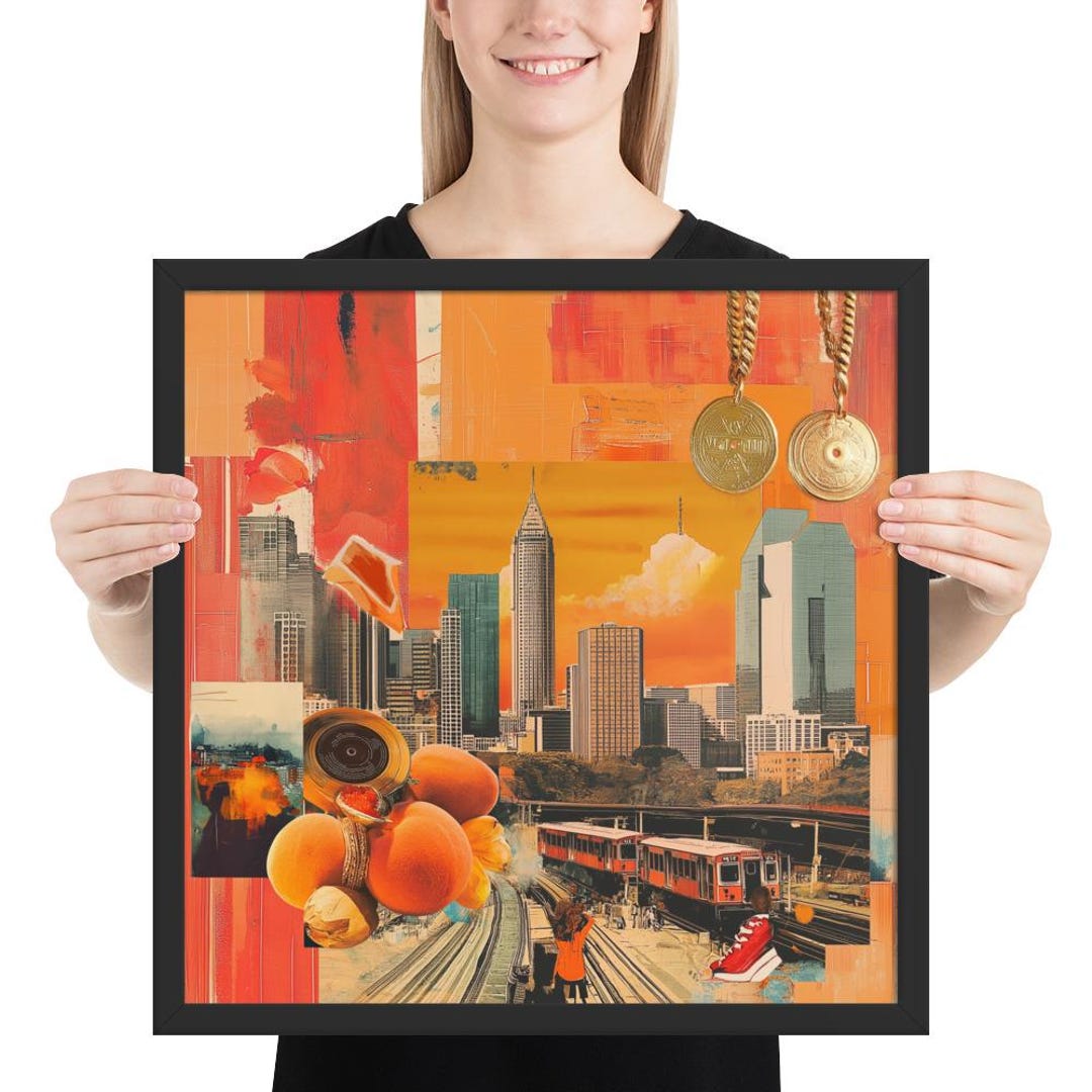 Framed Atlanta Hip-hop Collage Poster | Southern Music Wall Art | Urban ...