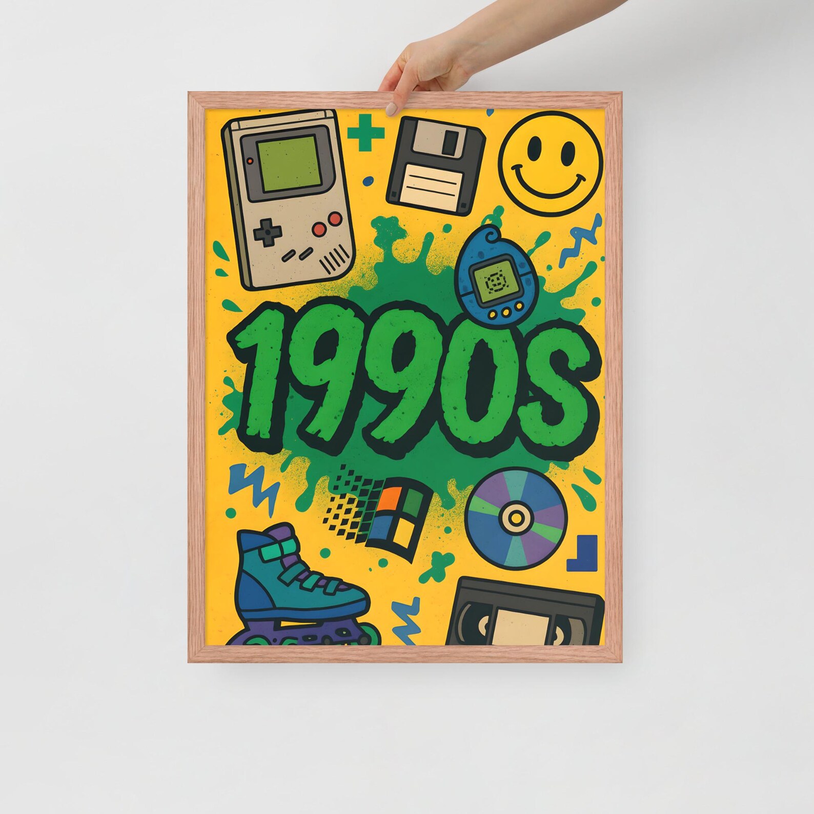 1990s Poster Grunge Pop Nostalgia Wall Art – Framed Poster Print – Kids ...