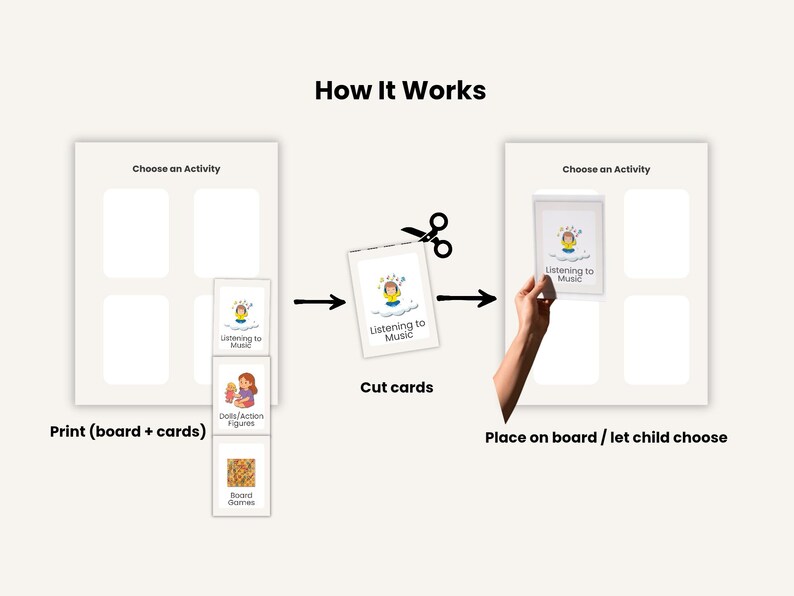Choice Board for Kids, Quiet Time & Independent Play Visuals. Calm ...
