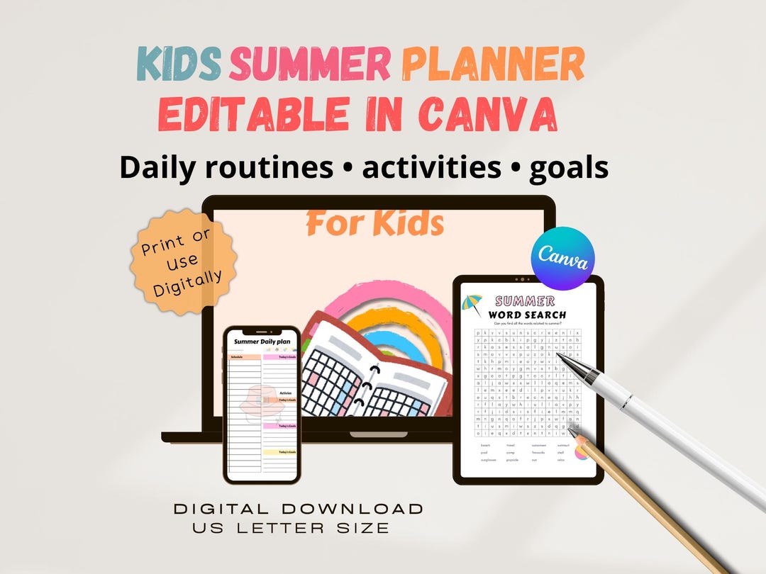 Kids Summer Planner, Kids Summer Activity, Screen Free Activities ...