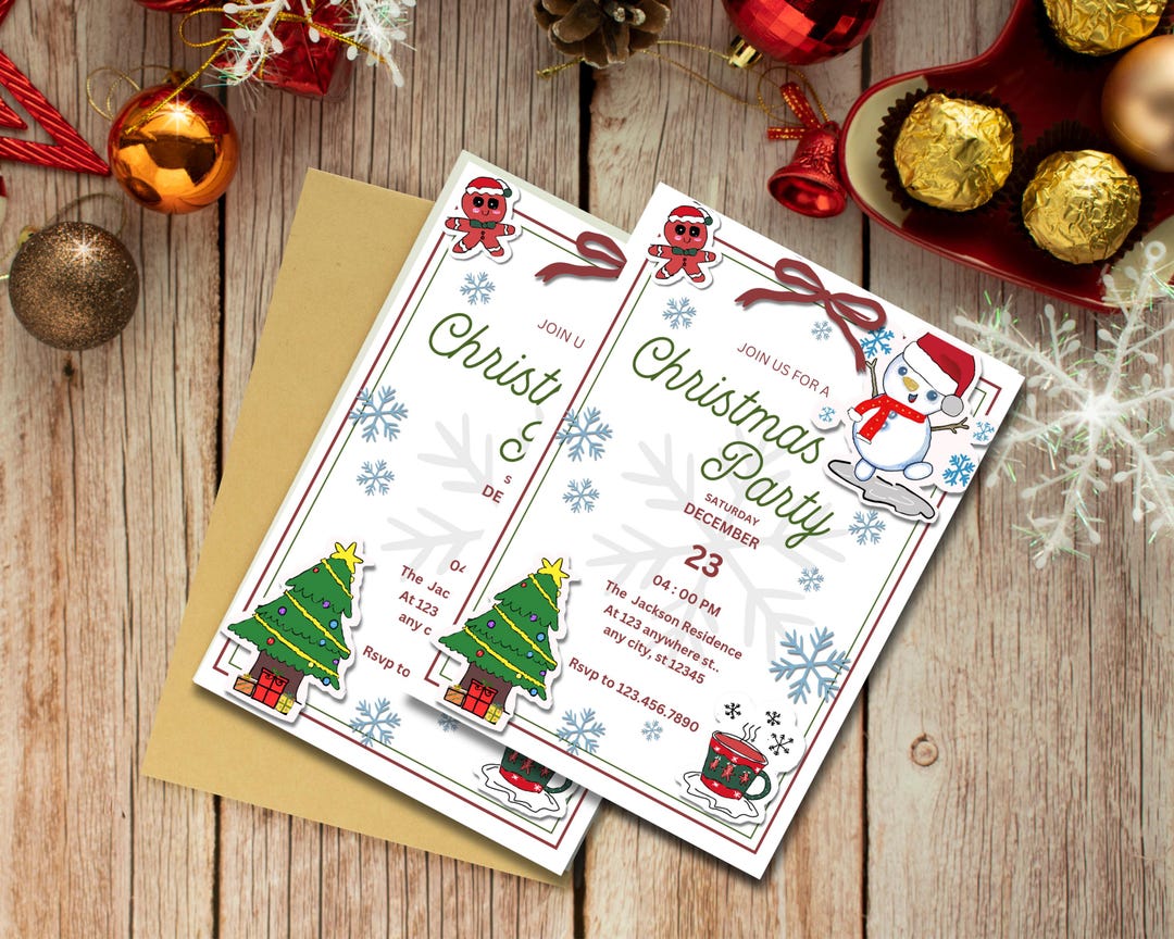 Editable Christmas Party Invitation Template (digital Download) - Etsy