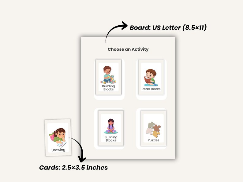 Choice Board for Kids, Quiet Time & Independent Play Visuals. Calm ...