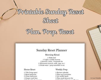 Sunday Reset Self Care Checklist - Etsy