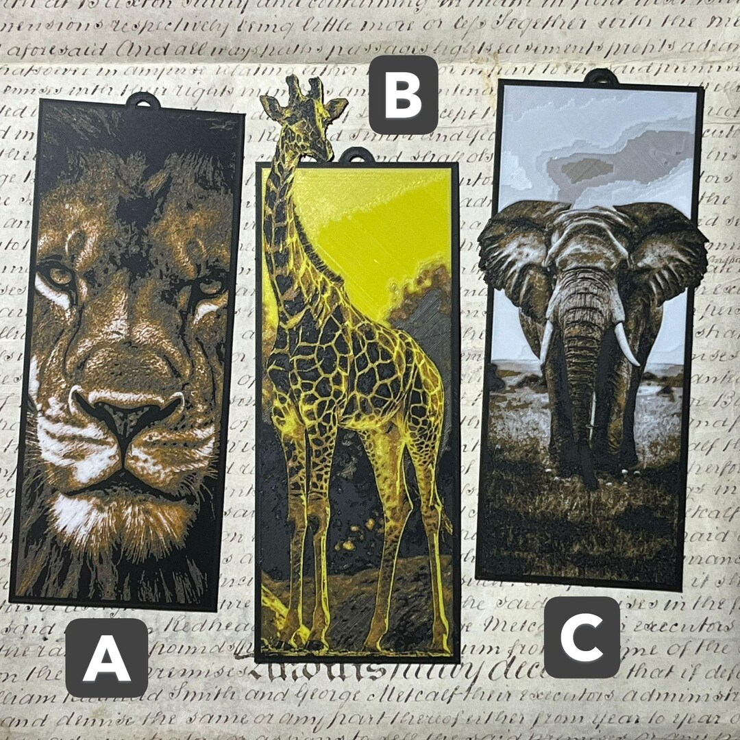 Bookmark - African Wildlife - 3d Printed With Holographic Back - Lion ...