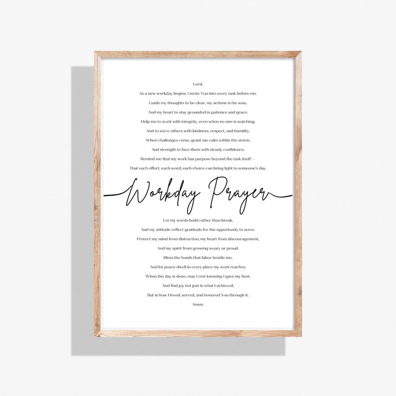 Workday Prayer Printable | Prayer for Work | Prayer for the Workday ...