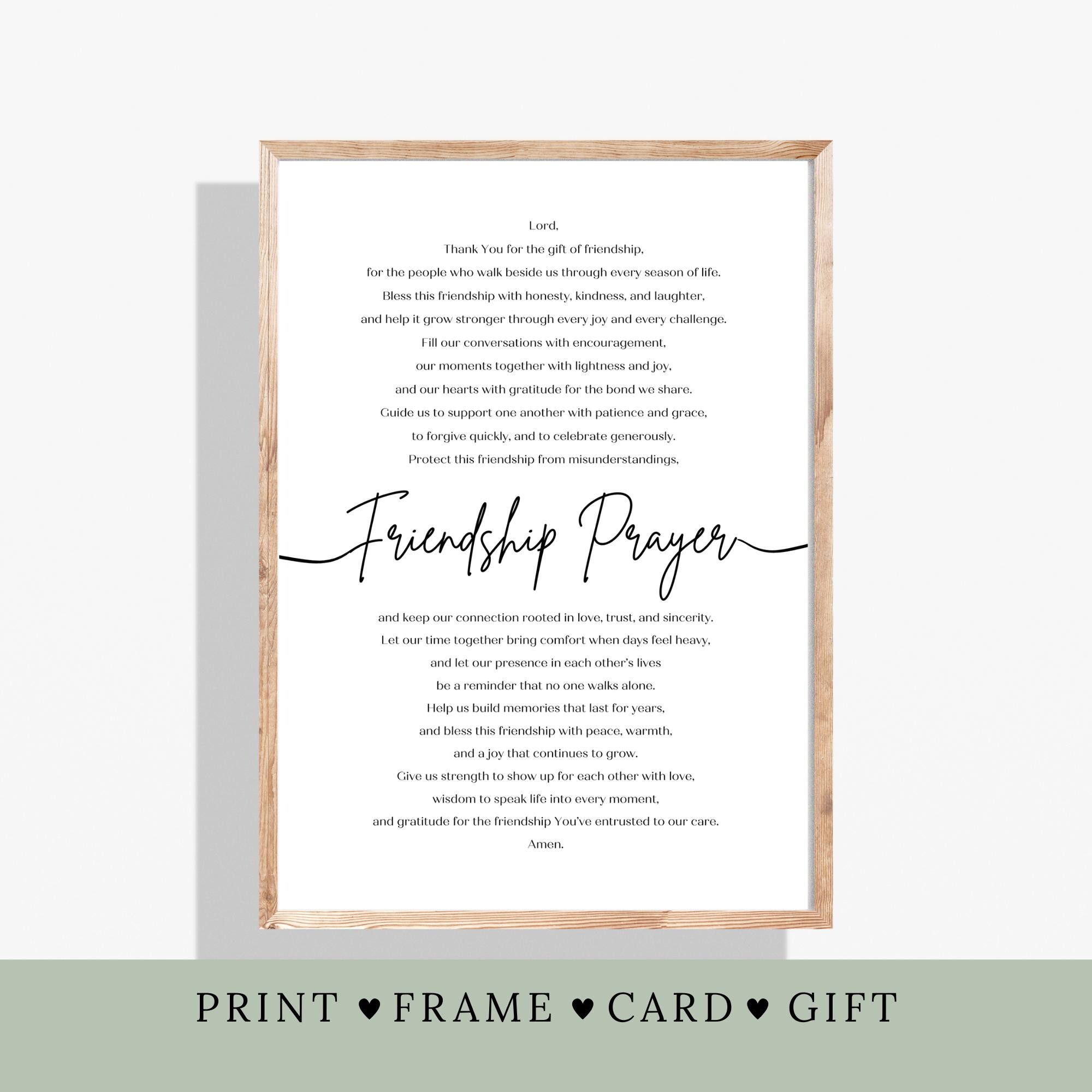 Friendship Prayer Printable | Best Friend Gift | Christian Friendship ...