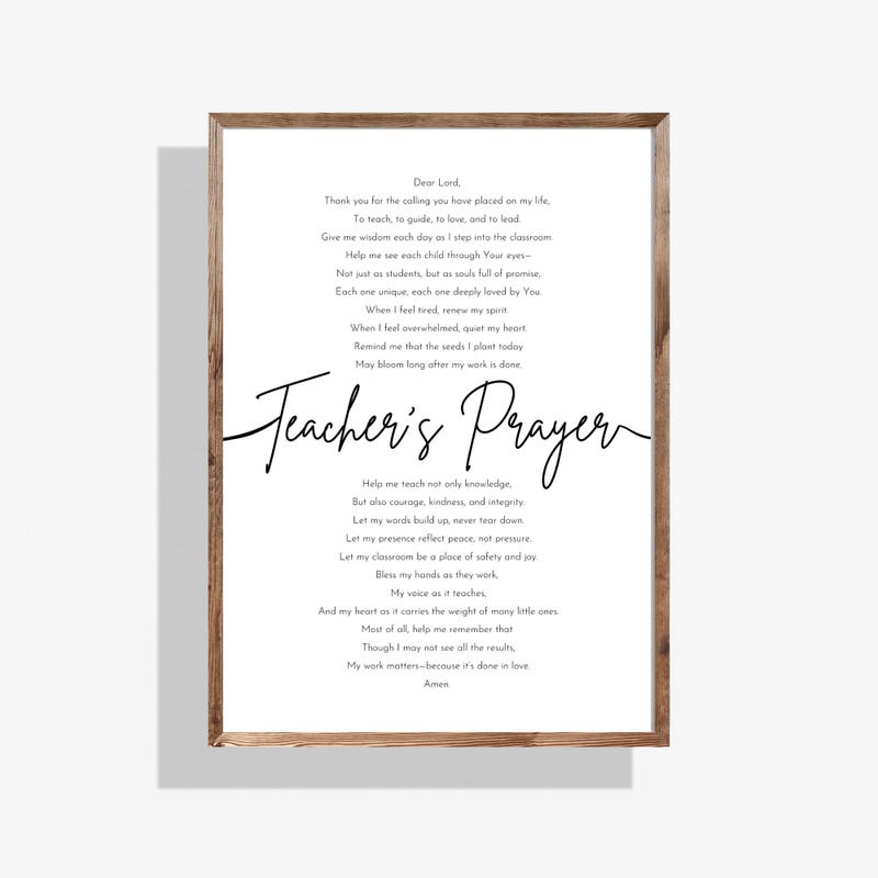 Teacher Prayer Printable - Etsy