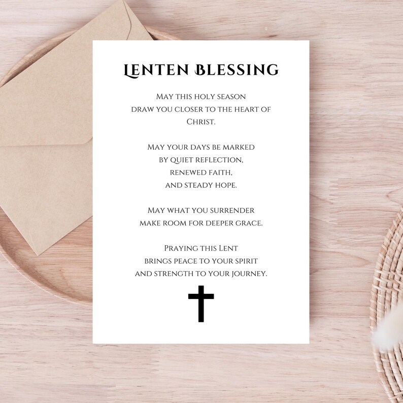 Lenten Blessing Card for Lent Printable | Catholic Lent Devotional ...
