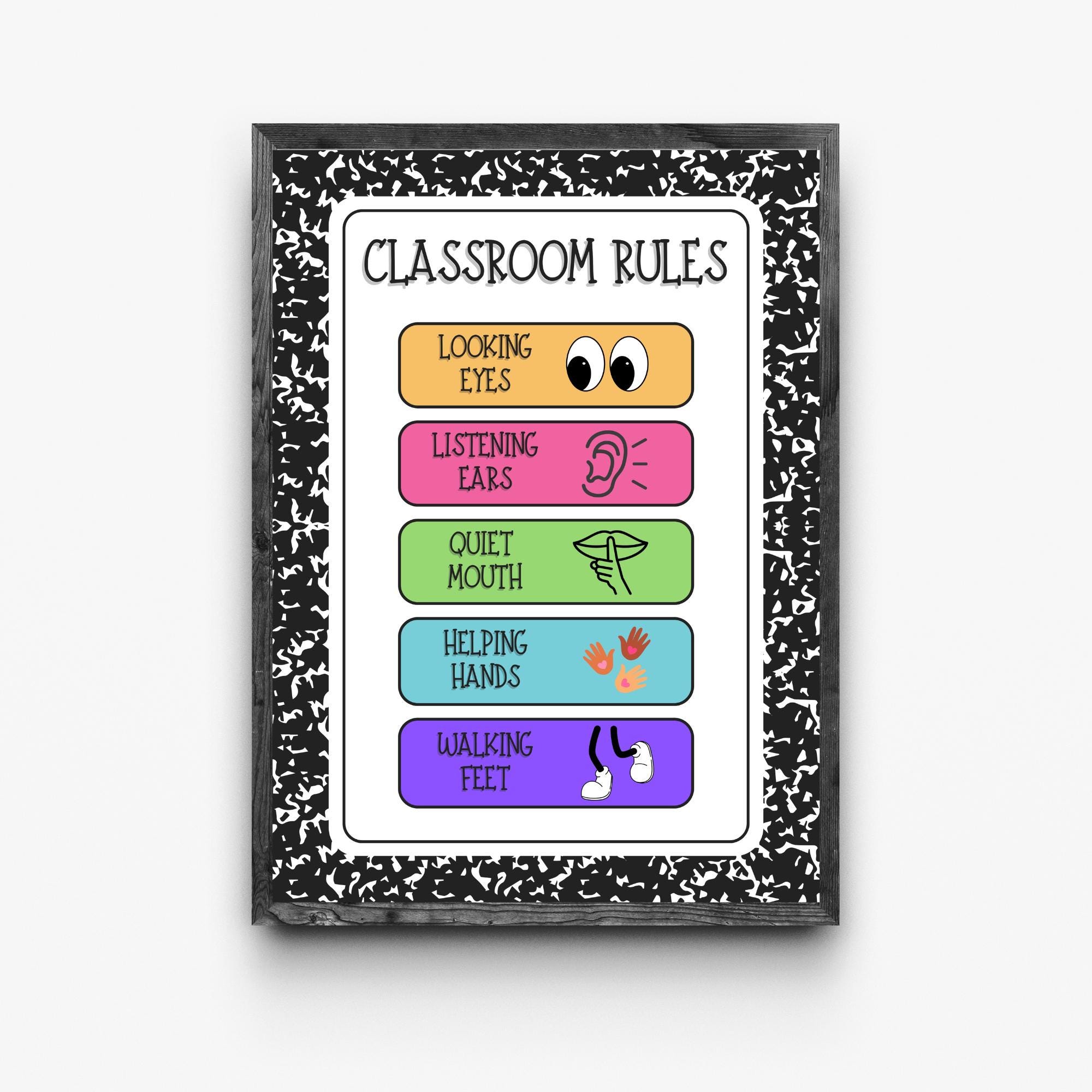 Classroom Rules Poster for Preschool and Kindergarten Prek and ...