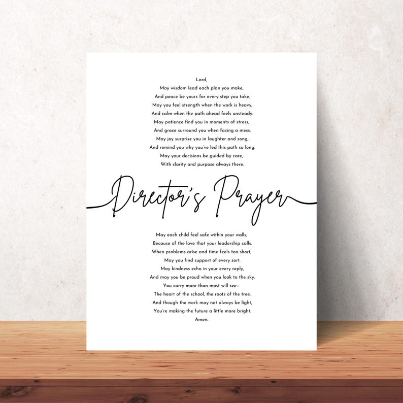 School Director’s Prayer Printable – Christian Wall Art Gift for ...