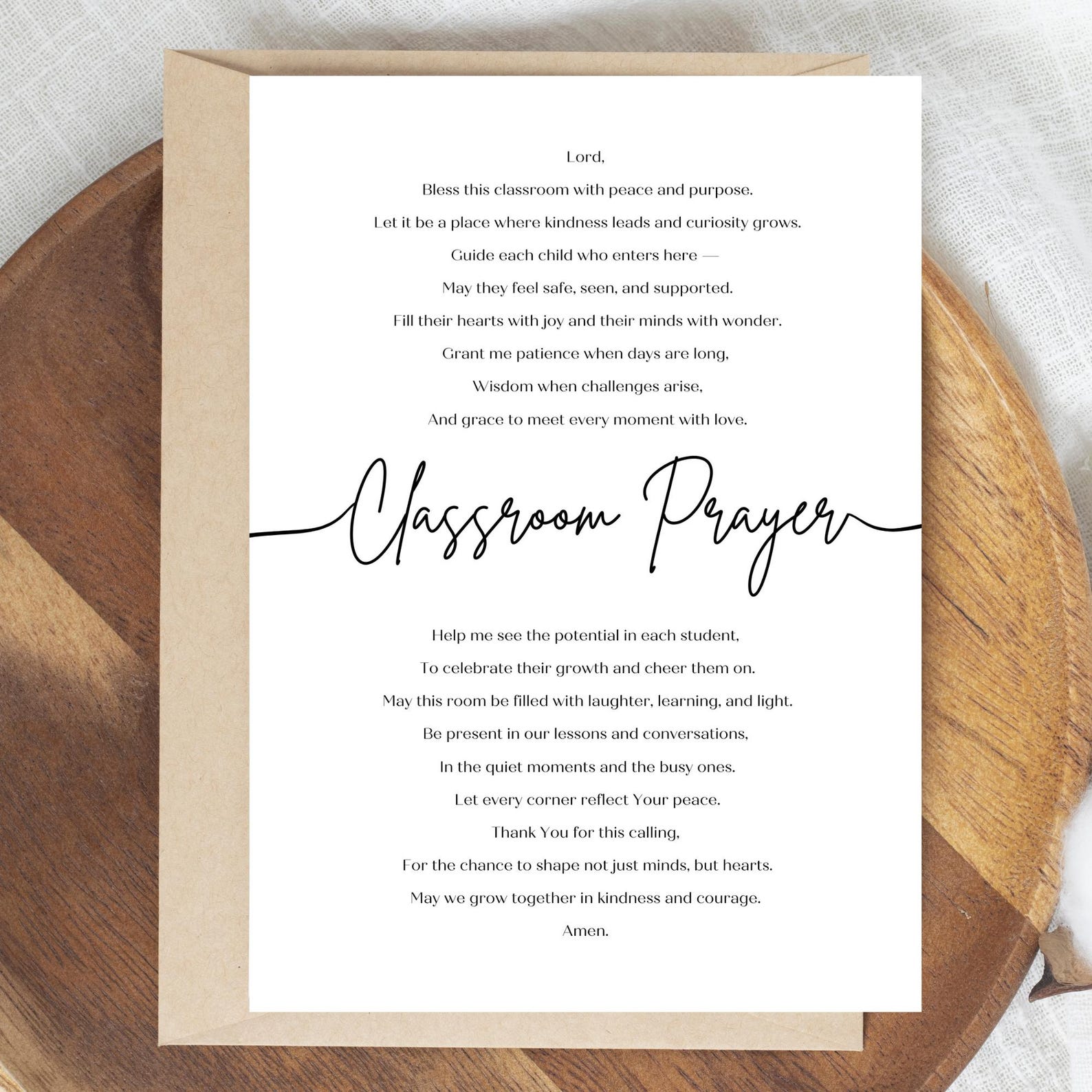 Classroom Prayer Printable, Teacher Gift, Classroom Decor, Christian ...