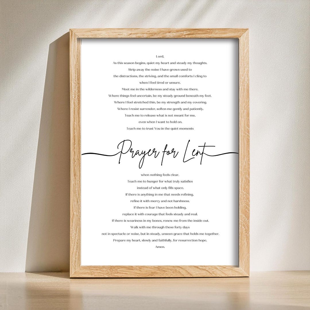 Lent Prayer Printable | Lenten Prayer for Renewal | 40 Day Reflection ...